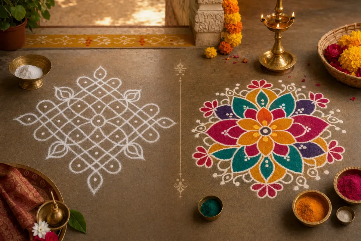 Kolam vs Rangoli: Simple Difference